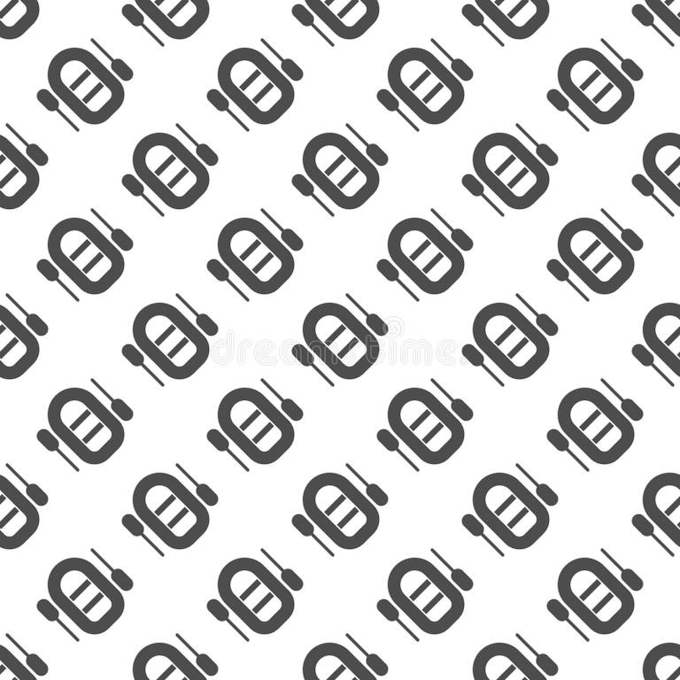 Boat with Two Paddle Solid Seamless Pattern, Marine Transport Theme ...