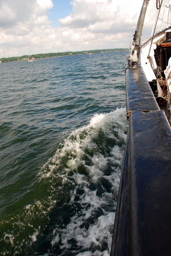 Boat View with Waves and Cloudy Sky Stock Image - Image of travel ...