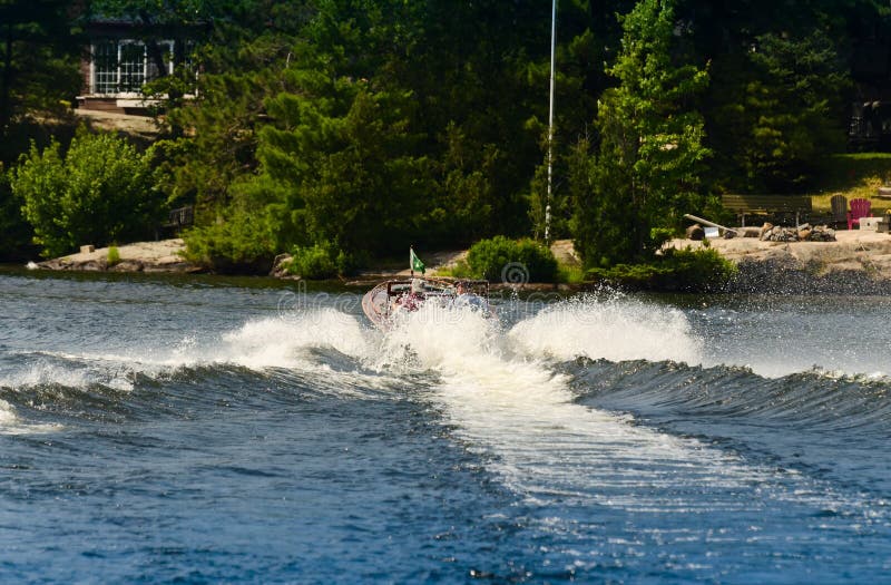 Boat wake stock image. Image of vintage, shore, shoreline - 32341109