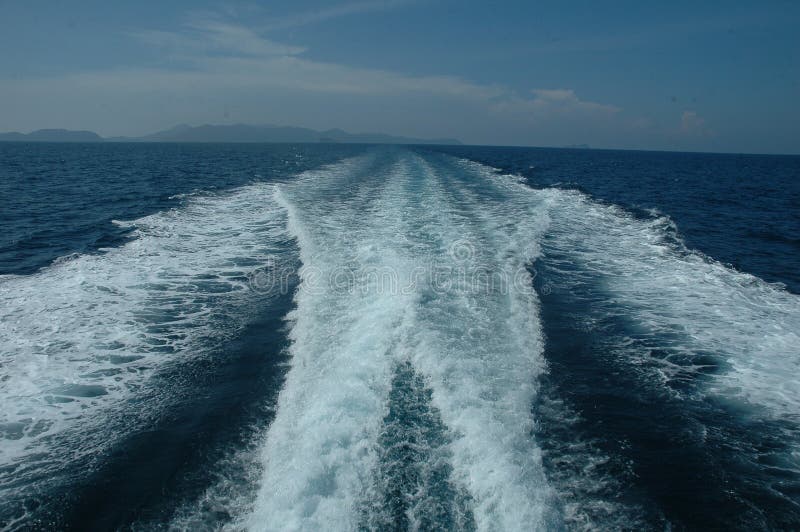 Boat wake in ocean stock photo. Image of wake, marine - 5068582