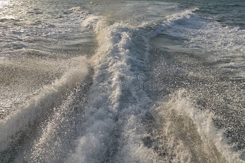 Boat Wake, Trail in Sea after Fast Moving Stock Image - Image of motor ...