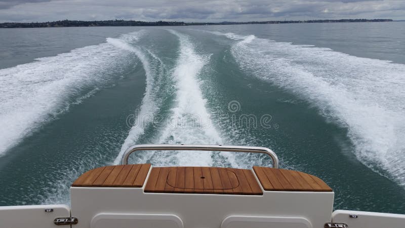 Boat wake stock photo. Image of horizon, view, speed - 115271164
