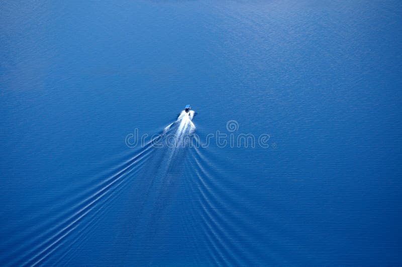 Boat wake view from above stock image. Image of lake - 55424873