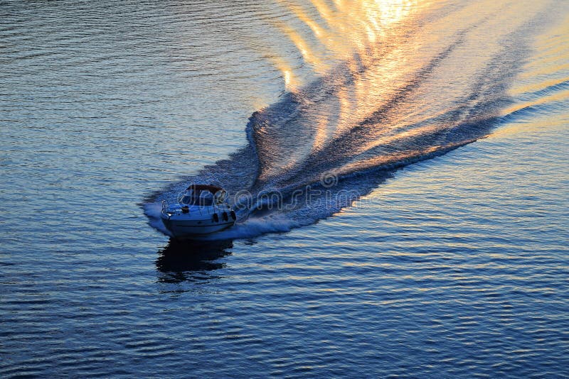 Boat wake stock photo. Image of wake, lake, power, reflection - 97464792