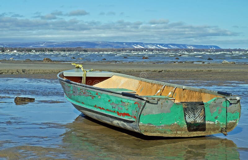 Boat Washed Ashore stock photo. Image of water, salvage - 4882796