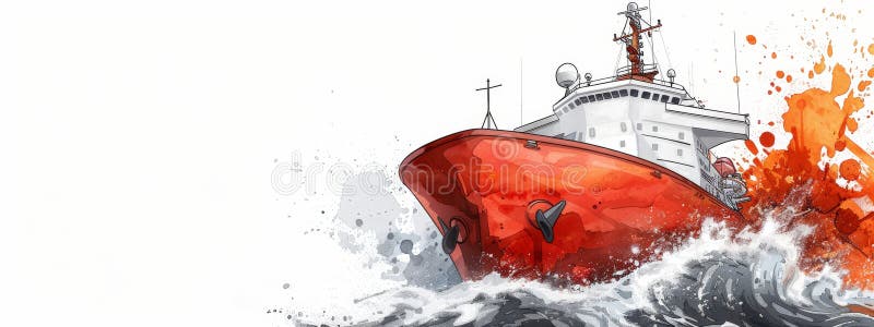 A Boat in Water, Bottom Sporting a Regular Splash an Additional Orange ...