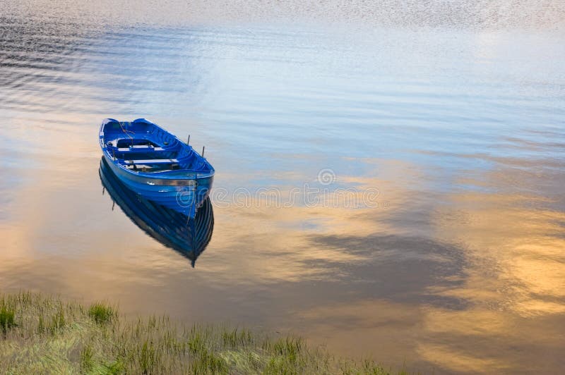 Boat on Water stock image. Image of water, sunset, reflection - 30612951
