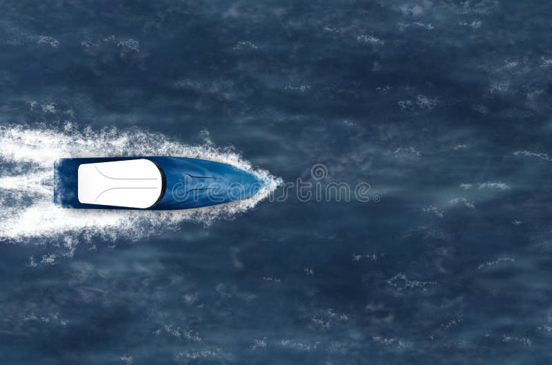 Boat on the water top view stock illustration. Illustration of ocean ...