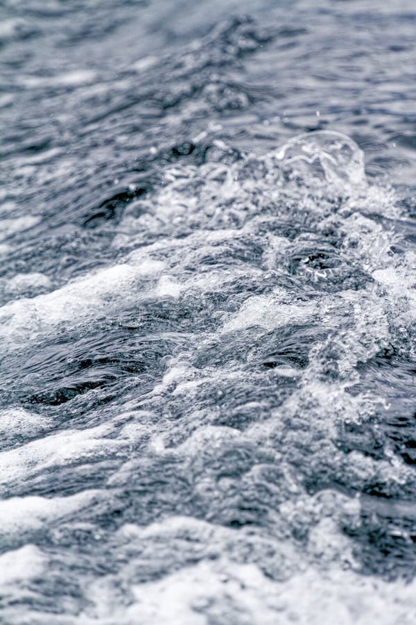 Boat Wave Ocean Trace on Blue Sea Fresh Water Background Stock Image ...
