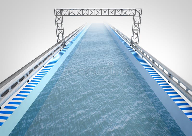 Boat Way Corridor with Water Stock Illustration - Illustration of ...