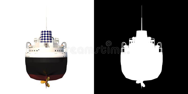 Ship Cargo Ship Bulk Carrier 1- Back View White Background Alpha Png 3D ...