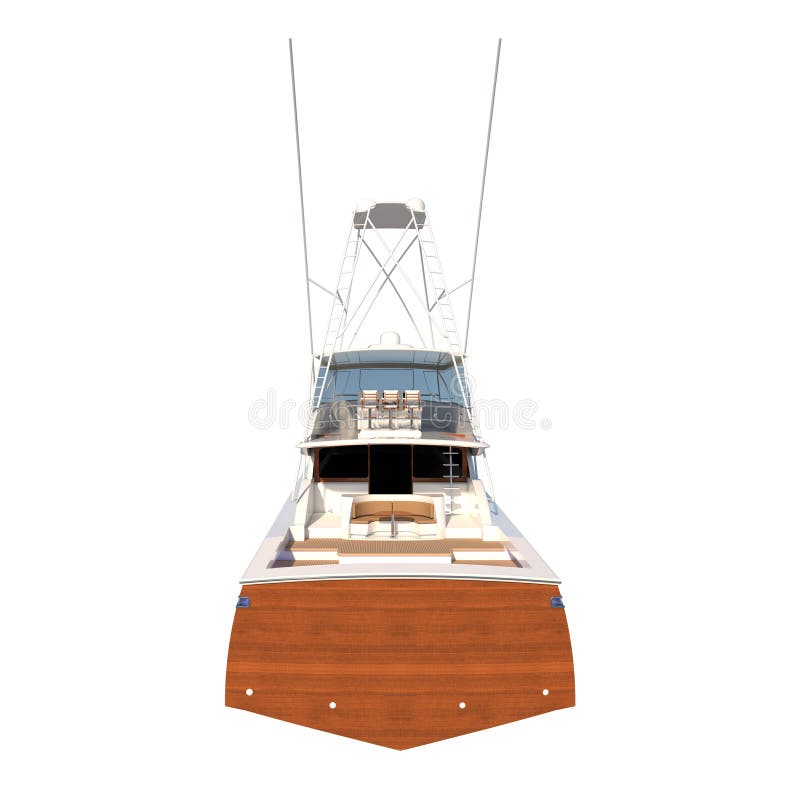Yacht Speedboat Boat 1 - Back View White Background 3D Rendering ...