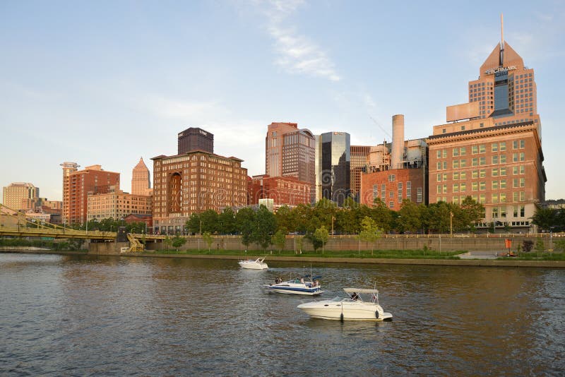 Boating on the Allegheny River. Pittsburgh, Pen Editorial Stock Image ...