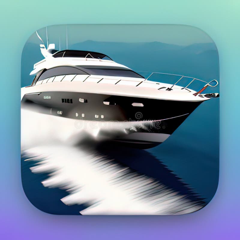 Boating Software App Style Icon. Generative AI. Stock Illustration ...
