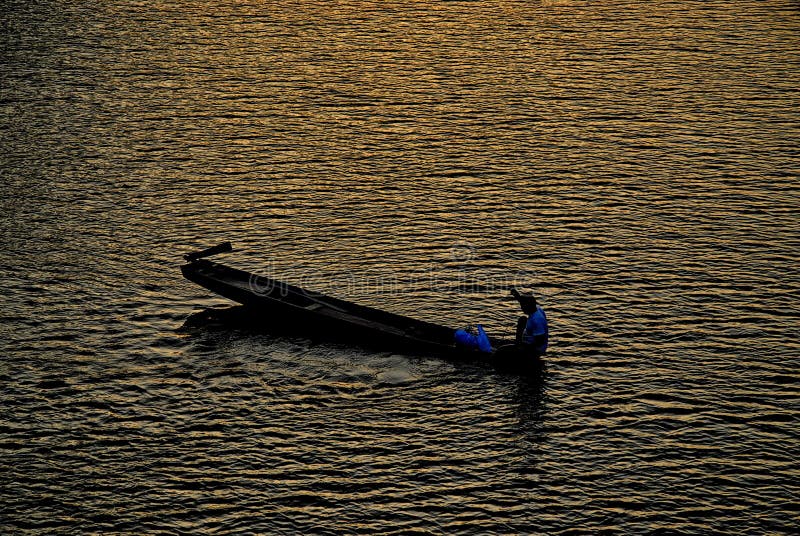 Boatman on the sea stock image. Image of land, boatman - 53962165