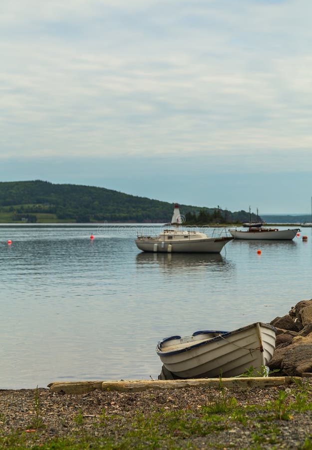 Boats at the Baddeck Waterfront Stock Image - Image of nova, color ...