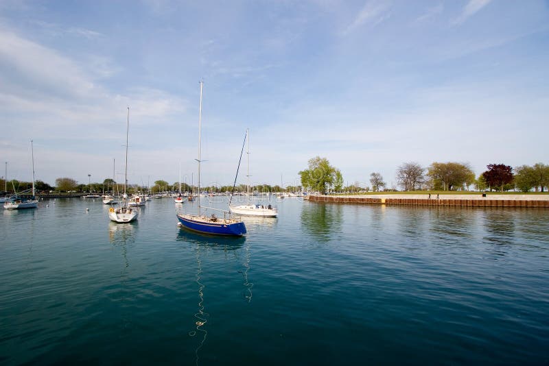 Boats in bay wide stock image. Image of moor, vessel, yacht - 3119973