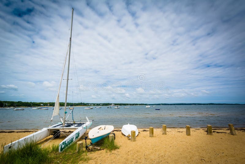 Boats on a Beach, in Chatham, Cape Cod, Massachusetts. Editorial Image ...