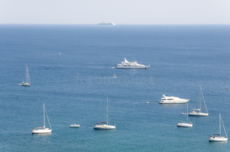 Boats Bobbing on Water on a Sunny Day Stock Photo - Image of nautical ...