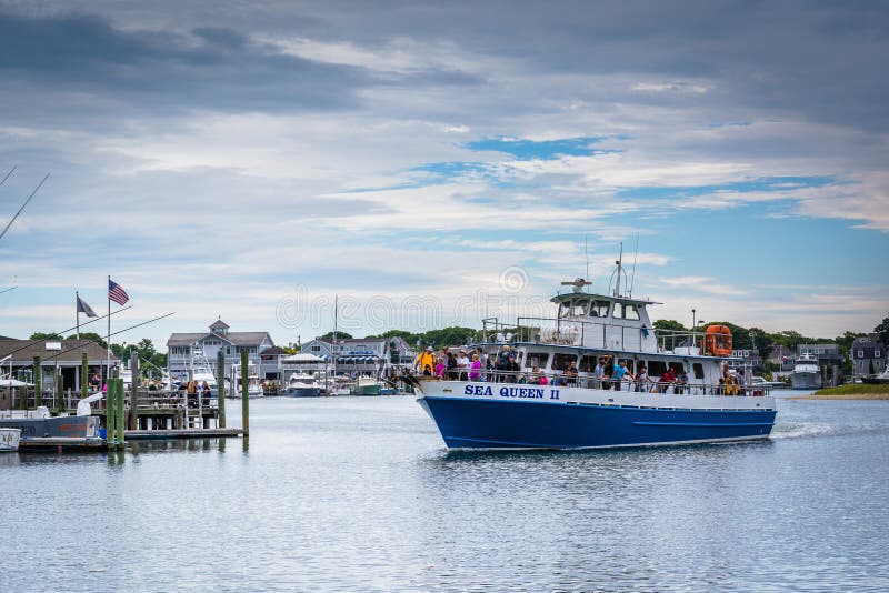 Boats and Buildings in the Harbor of Hyannis, Cape Cod, Massachusetts ...