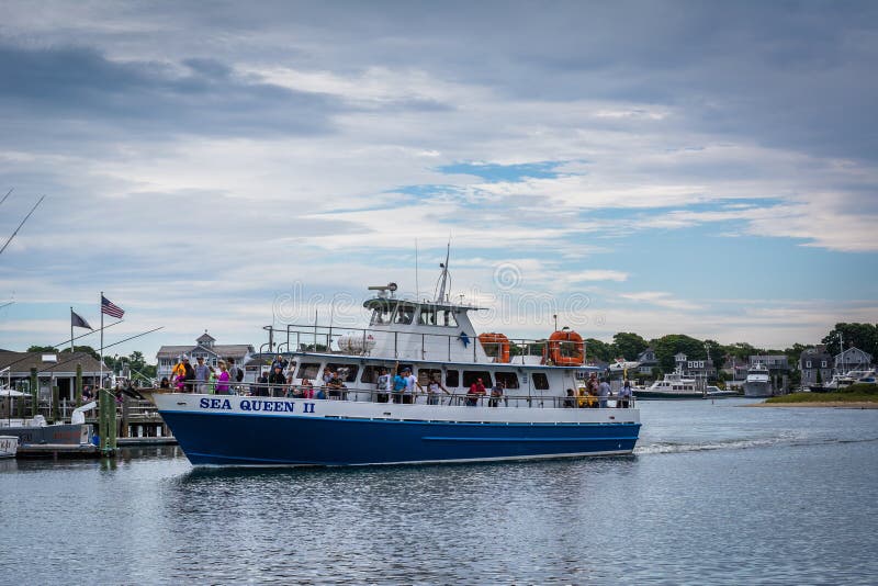 Boats and Buildings in the Harbor of Hyannis, Cape Cod, Massachusetts ...