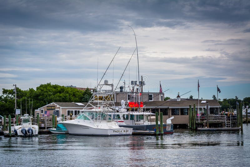 Boats and Buildings in the Harbor of Hyannis, Cape Cod, Massachusetts ...