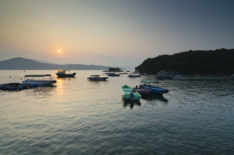 Boats in Calm Sea stock photo. Image of ocean, boats - 26883134