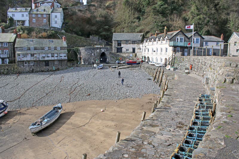 Clovelly Harbour at Low Tide, Devon Editorial Photography - Image of ...