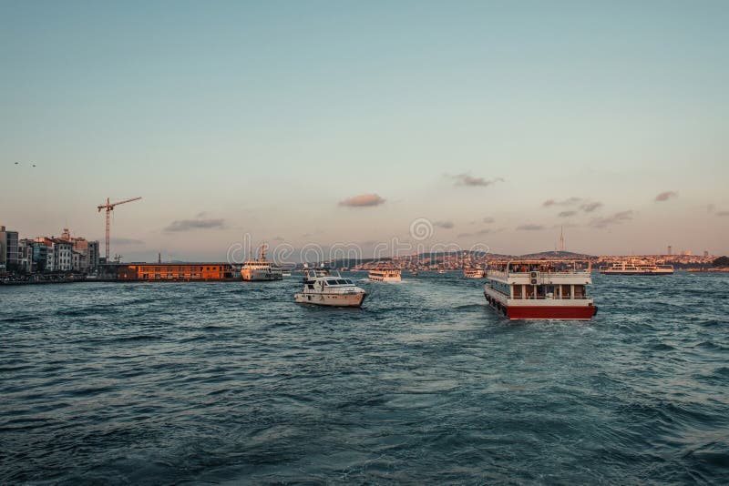 Boats and Coast of Istanbul during Editorial Photo - Image of outdoors ...