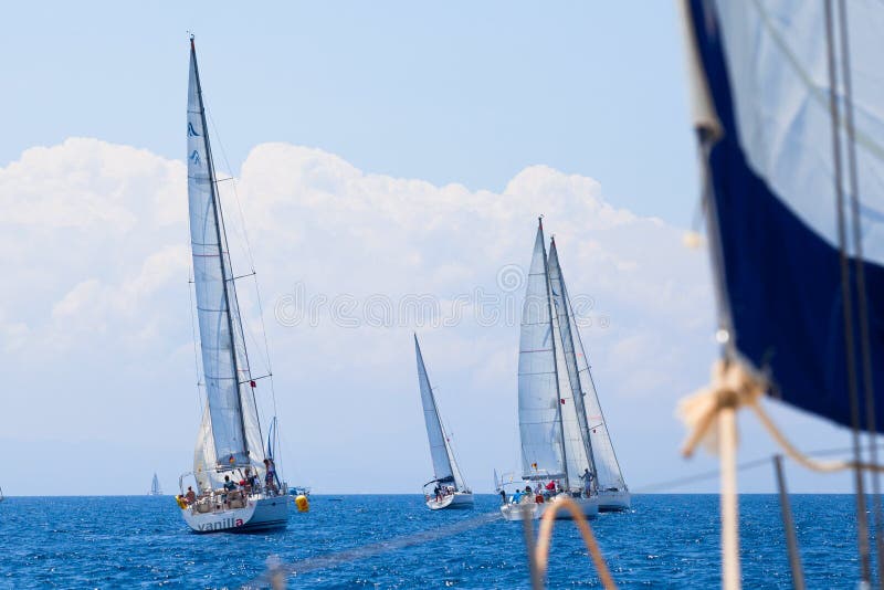 Boats Competitors during of Sailing Regatta Editorial Photography ...