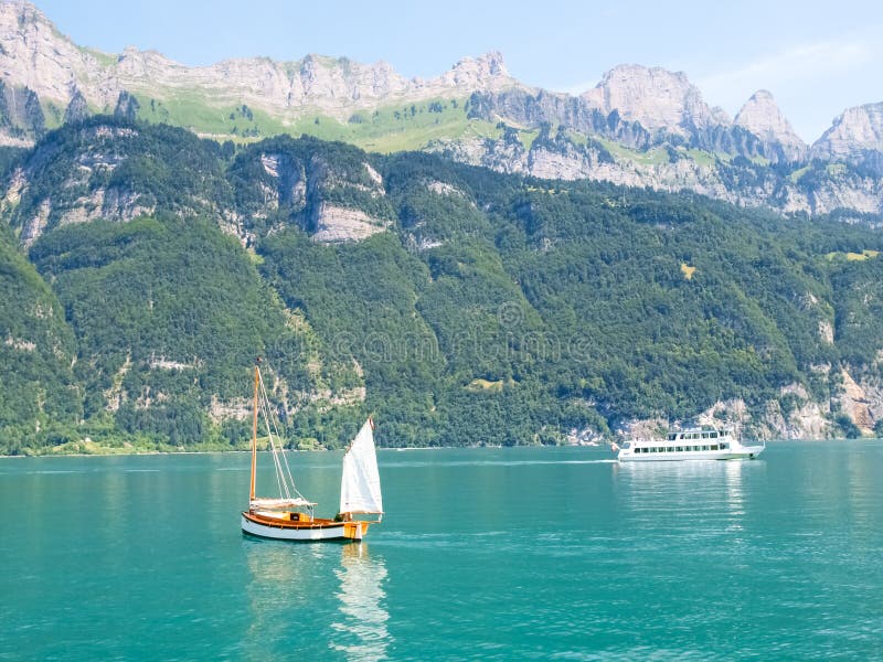 Boats crossing their path stock photo. Image of nautical - 73364926