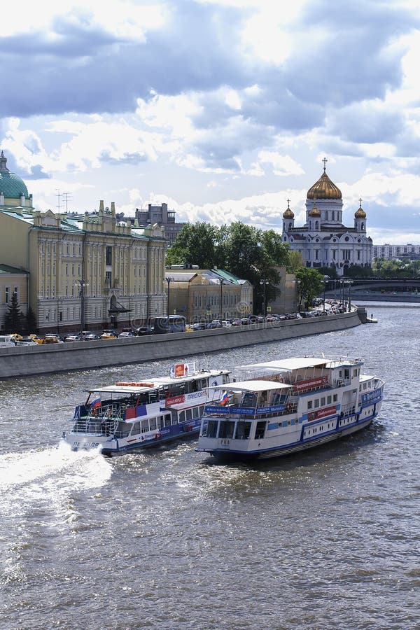 The Boats Floating on the River Moscow Editorial Image - Image of ...