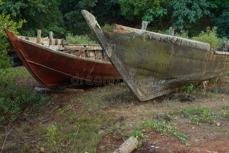 The boats in Goa, India stock image. Image of harbor - 69880865