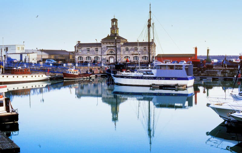 Boats in harbour stock photo. Image of port, water, town - 28904102
