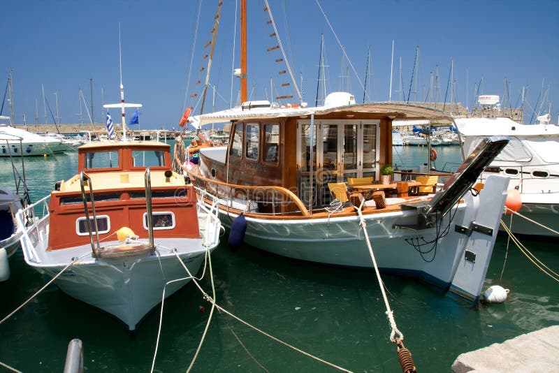 Boats at the Harbour, Crete, Greece Editorial Stock Image - Image of ...