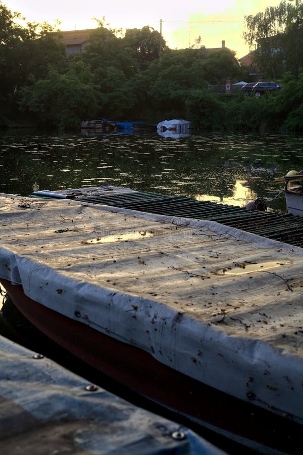 Boats in an Inlet at Sunset Stock Image - Image of nature, breakwater ...