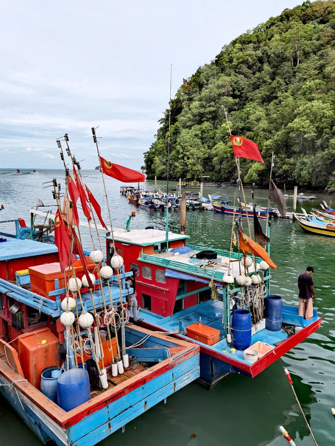 Boats at Jetty Penarak, Langkawi, Malaysia. Editorial Stock Image ...