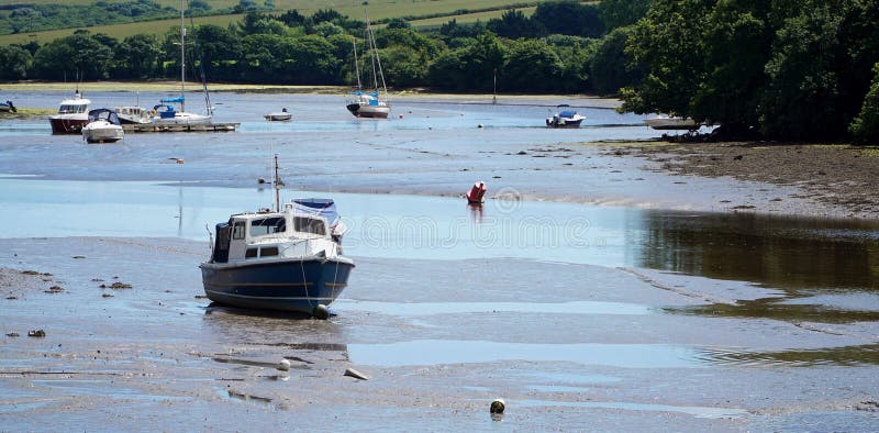 Boats in Kingsbridge Estuary, Devon Stock Image - Image of landscape ...