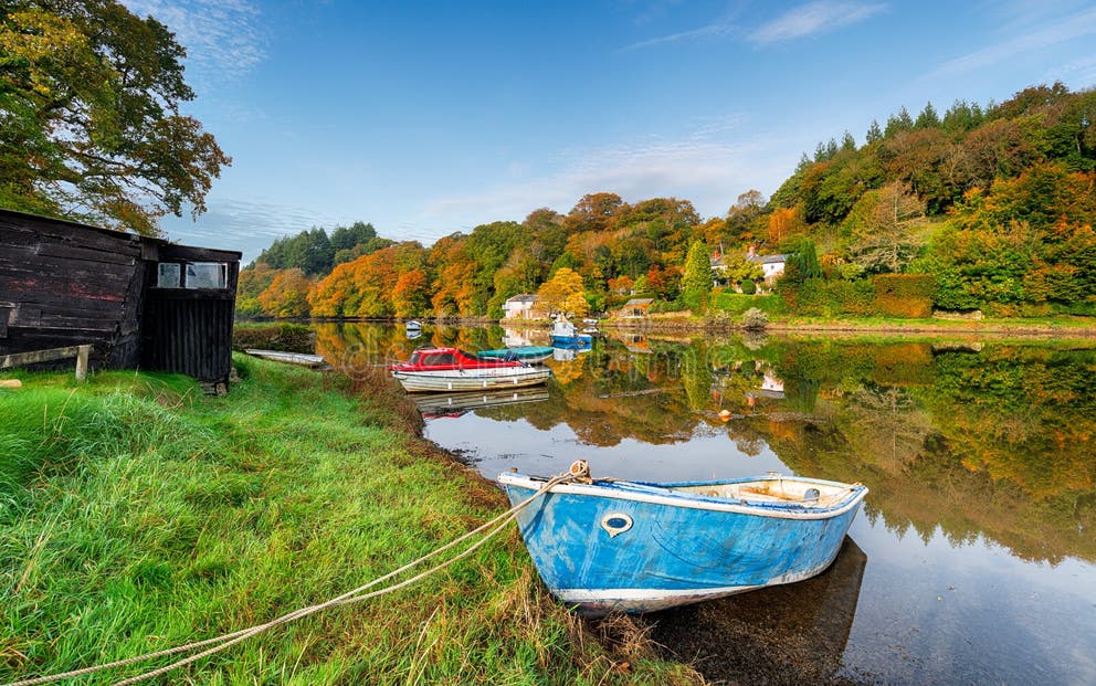 Boats at Lerryn stock image. Image of country, countryside - 61675965