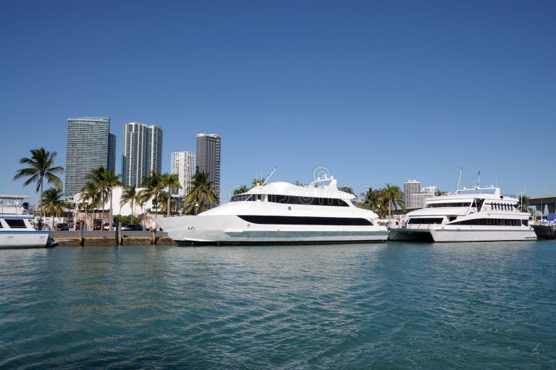 Boats in Miami, Florida stock image. Image of transportation - 12220337