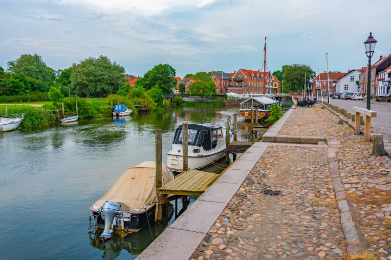 Boats Mooring at a Channel in Ribe, Denmark Editorial Image - Image of ...