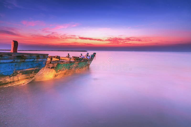 Boats and morning sea stock photo. Image of beams, summer - 128742766