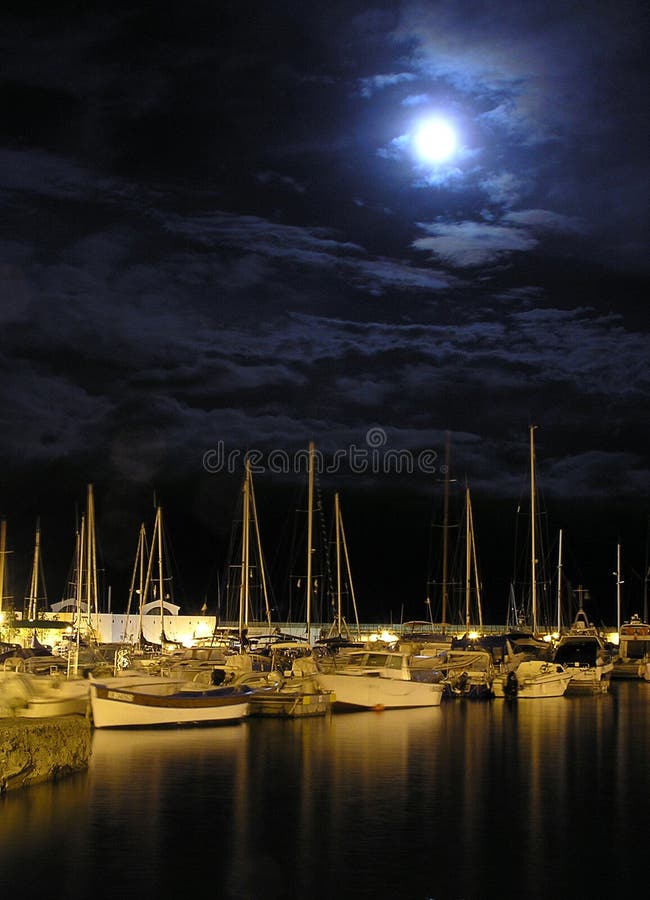 Boats at night stock photo. Image of clouds, darkness, stillness - 257040