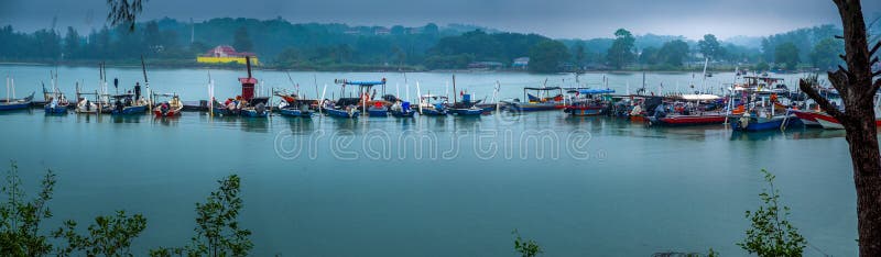 Boats Park at the Jetty of Lumut Stock Photo - Image of dock, nature ...