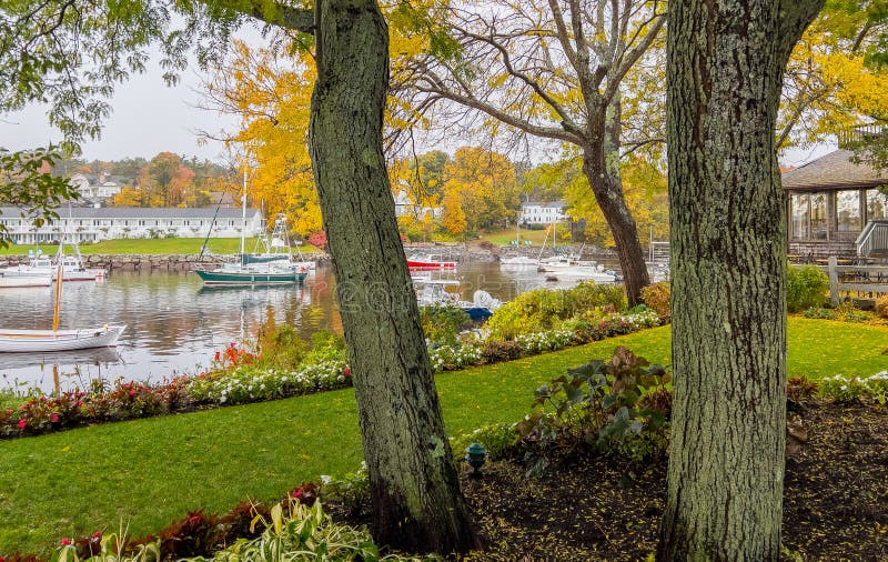 Boats in Perkins Cove in Ogunquit Maine Stock Image - Image of river ...