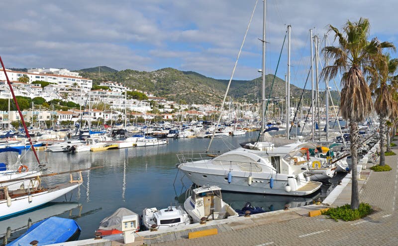 Boats in Port De Sitges, Barcelona Stock Photo - Image of barcelona ...