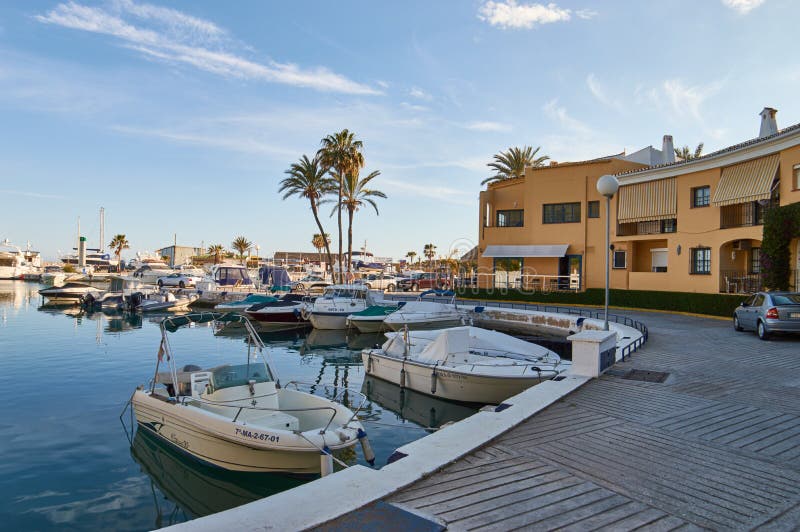 Boats in Port of Marbella editorial photography. Image of ocean - 70411377
