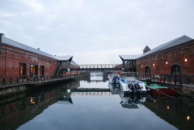 Boats between the Red Bricks in Japan Editorial Image - Image of foggy ...