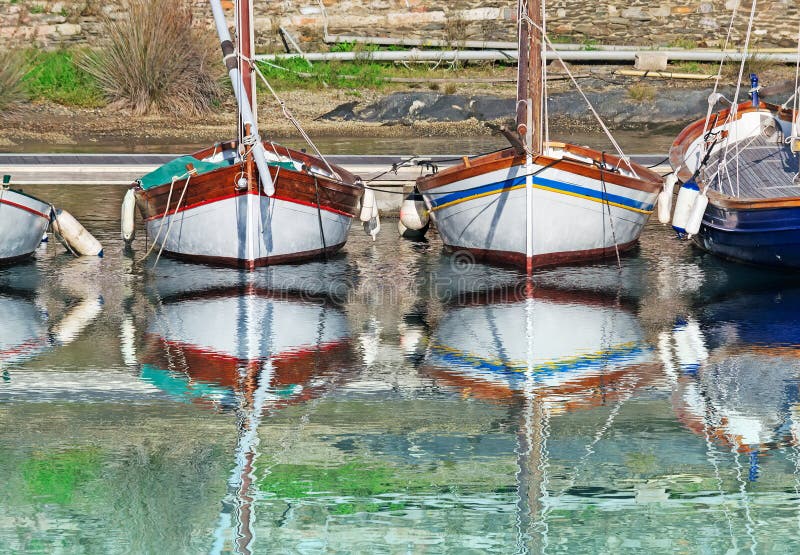 Boats reflection stock image. Image of dock, cloudscape - 37516159