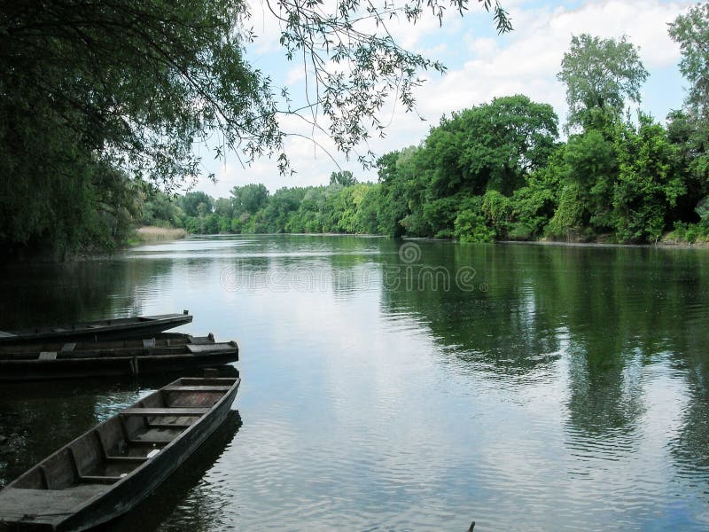 Boats on the River Bodrog in Hungary Stock Image - Image of johnboat ...